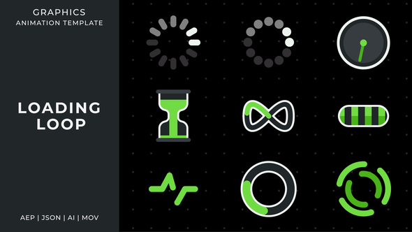 Loading loop graphic animation template | After Effects, After Effects Project Files